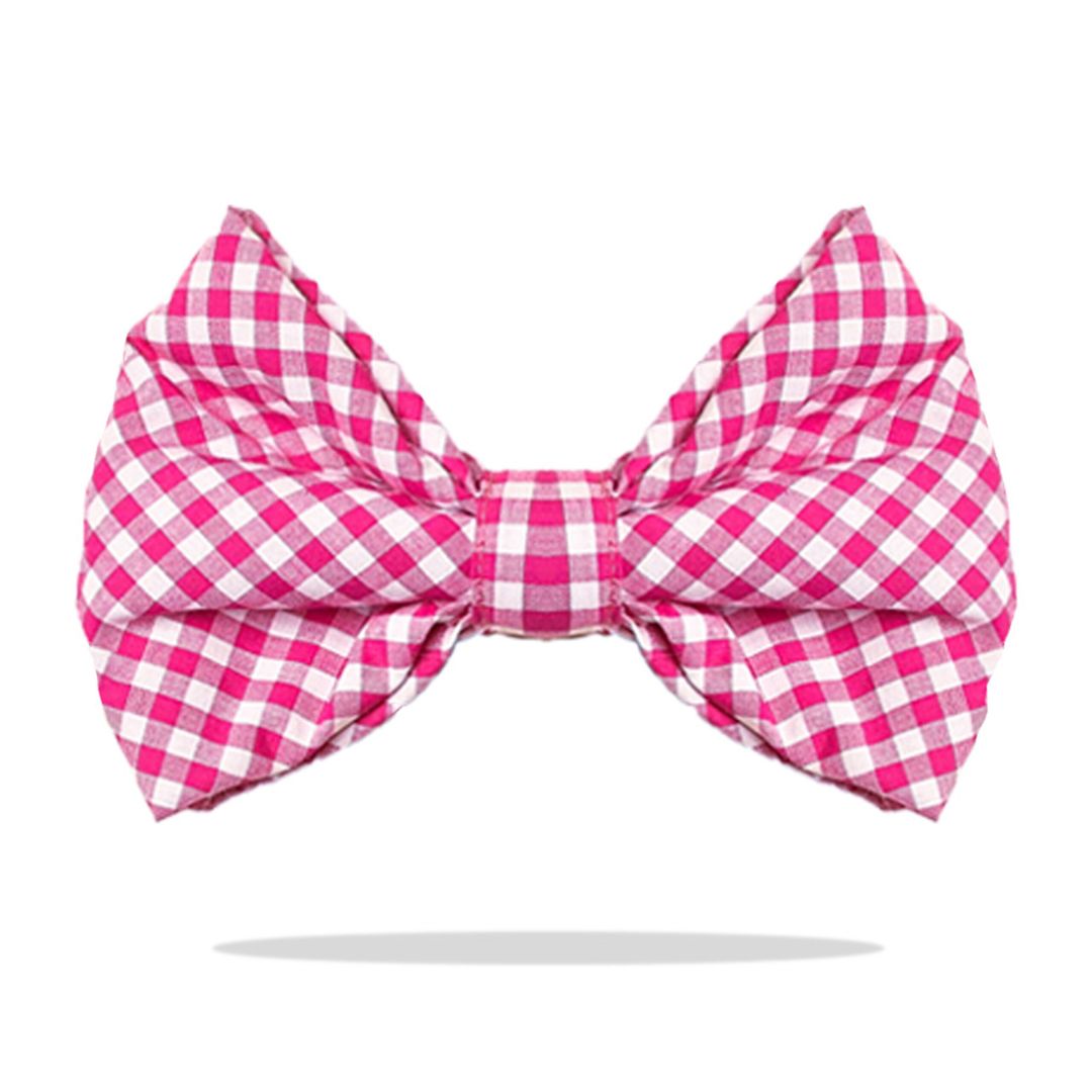 Rose Gingham Bow Tie – Elegant Satin Design